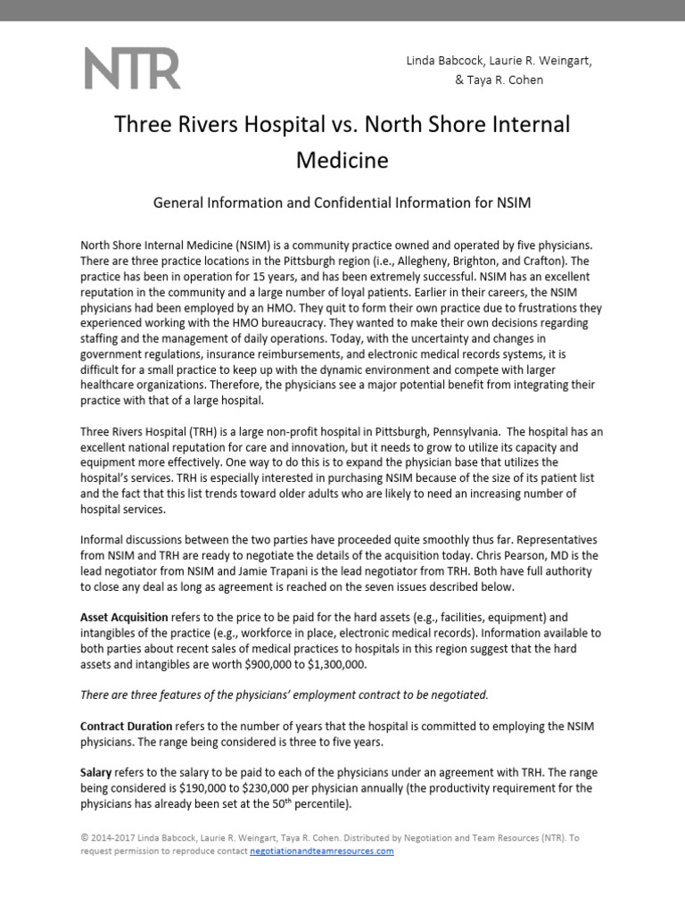 Three Rivers Hospital GI and NSIM 7 17 17 | PDF | Hospital | Economies