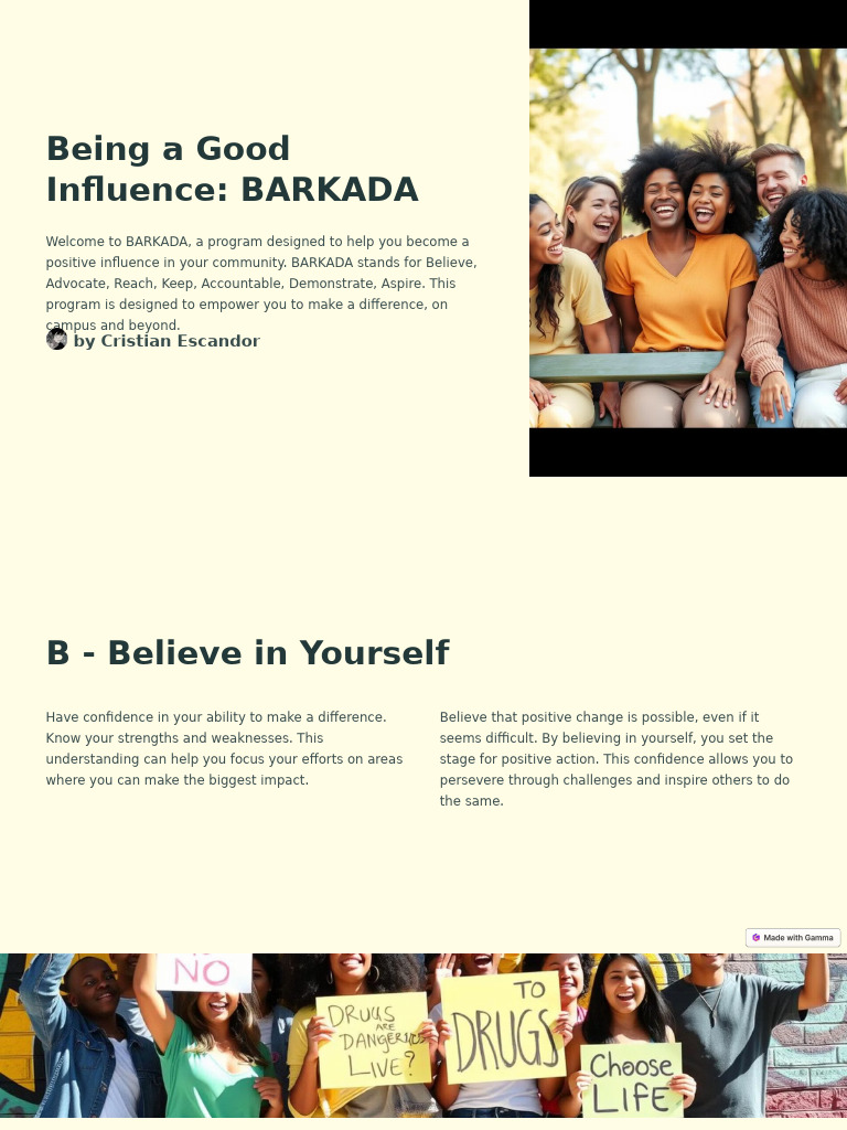 Being a Good Influence BARKADA | PDF | Integrity | Empathy