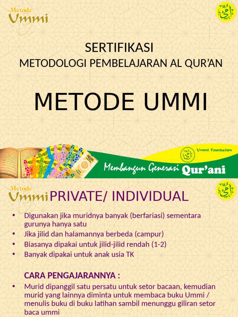 Pengantar Metodologo Ummi | PDF