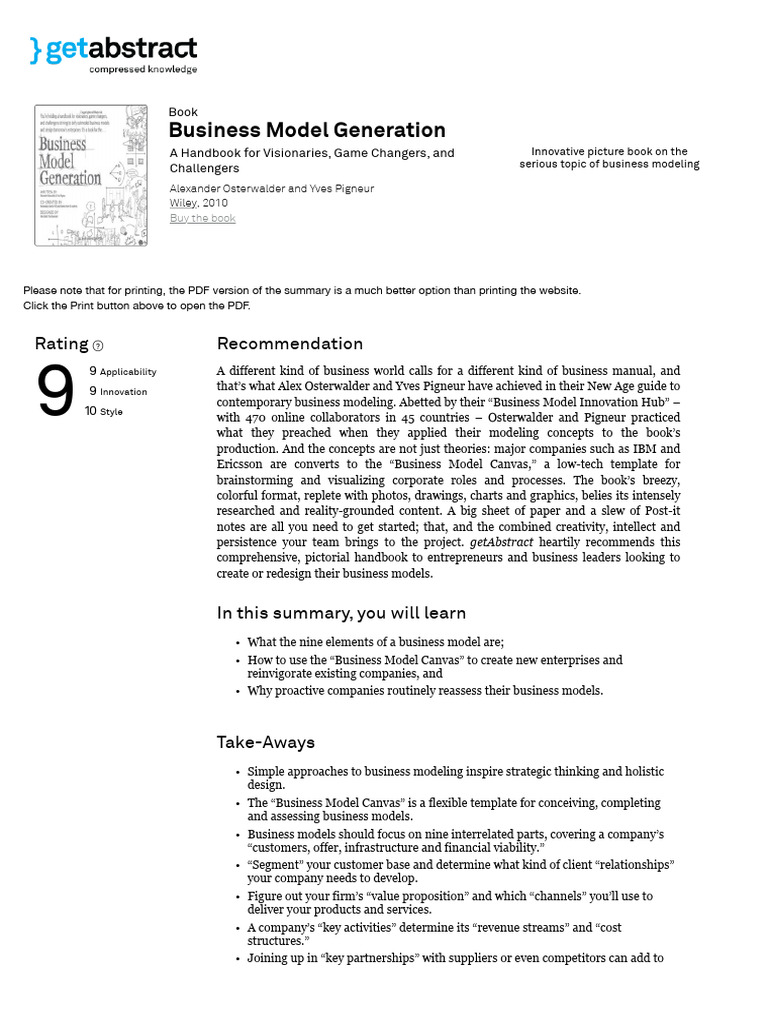 Business Model Canvas Overview | PDF | Business Model | Swot Analysis