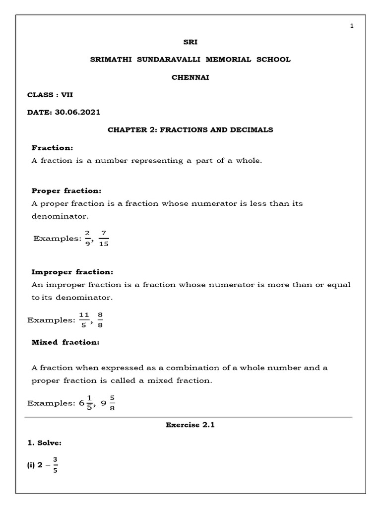 Class Work - 2 - Maths - 30.06.2021-1 | PDF | Division (Mathematics ...