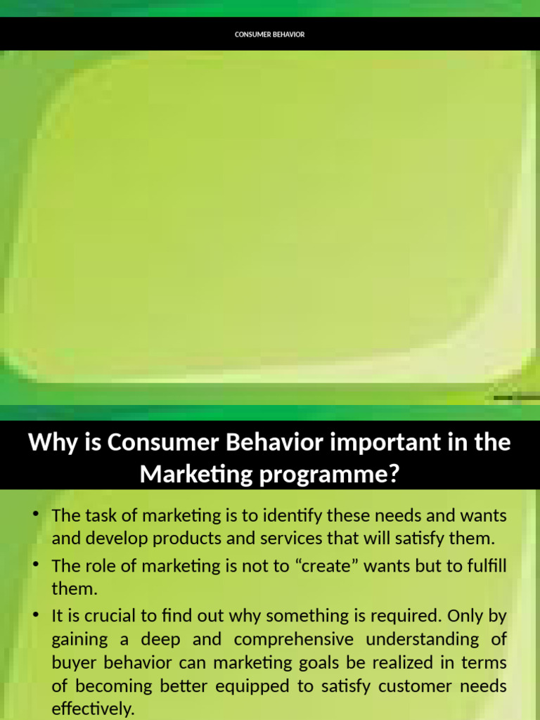 Understanding Consumer Behavior in Marketing | PDF