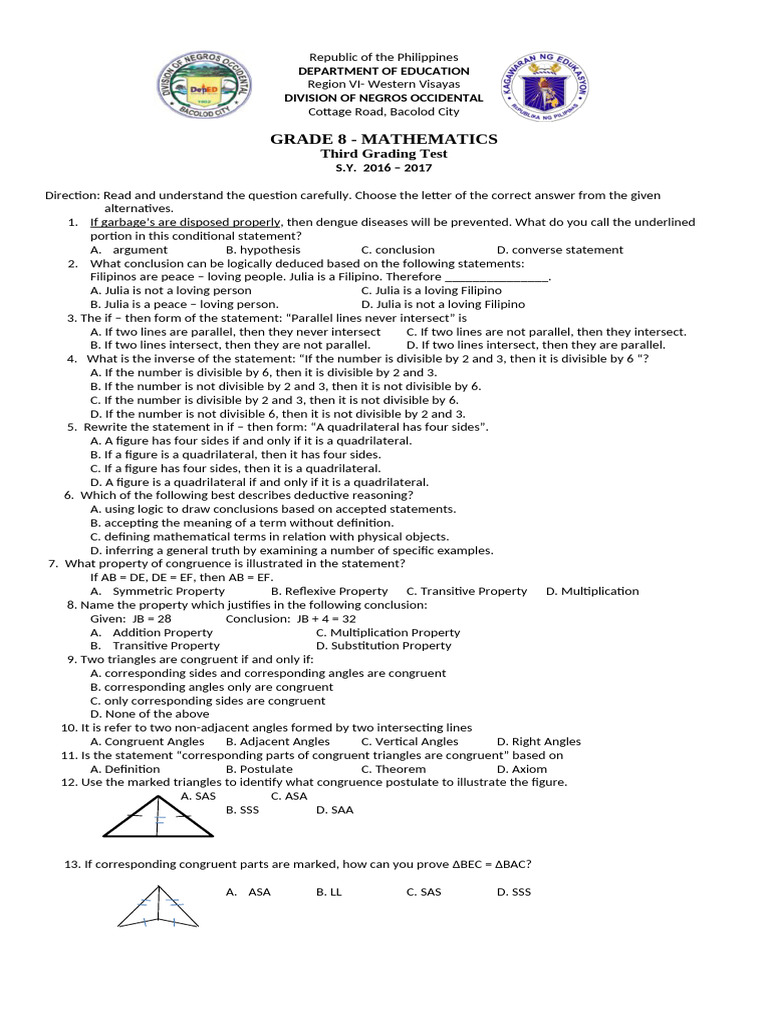grade 8 | PDF | Euclidean Geometry | Elementary Geometry