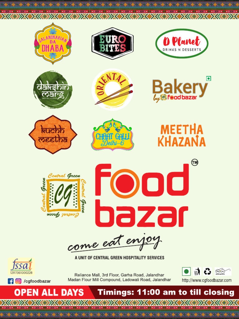 Reliance Mall Food Bazar Menu Chart | PDF