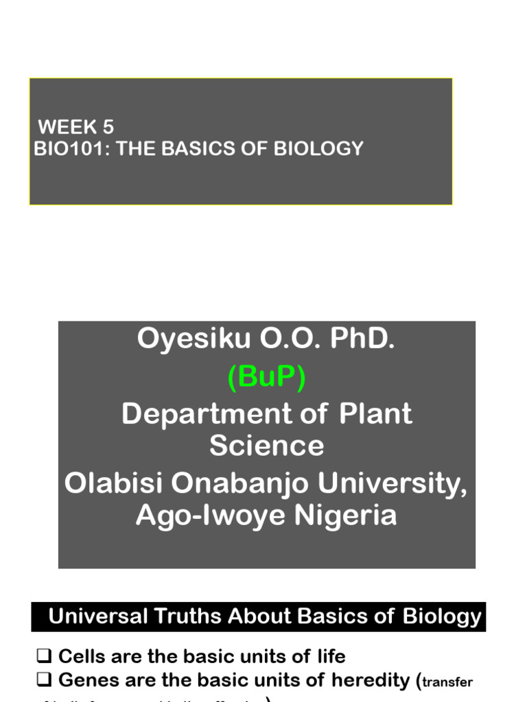 BIO101 Week5 - Basics of Biology ELECTURE 2021 | PDF | Natural Environment | Ecology