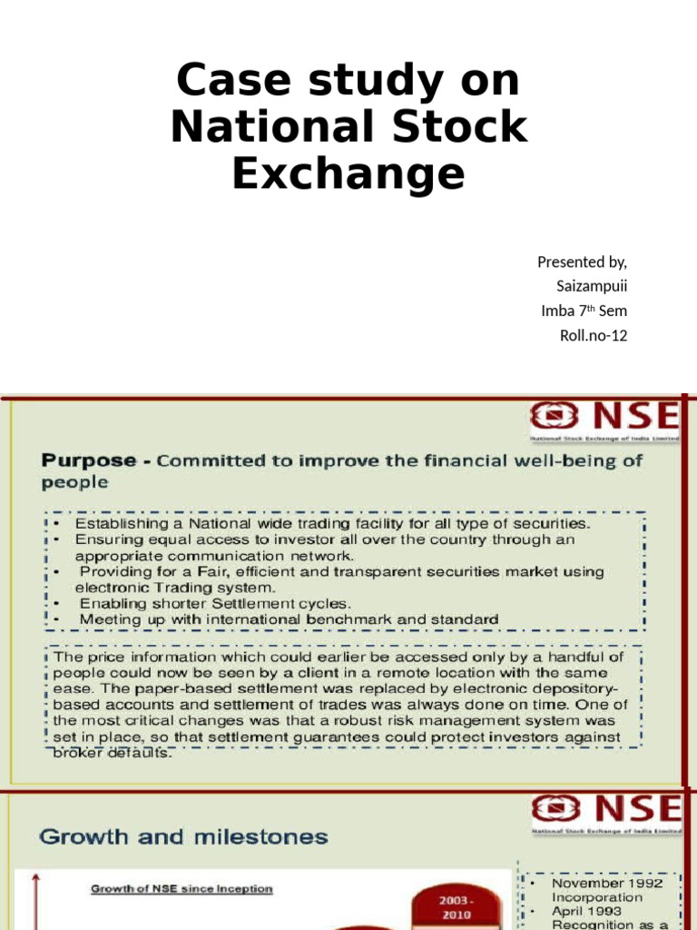 Presentation On NSE | PDF