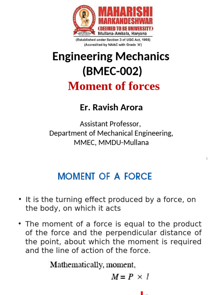 Moment Mechanics 1 | PDF