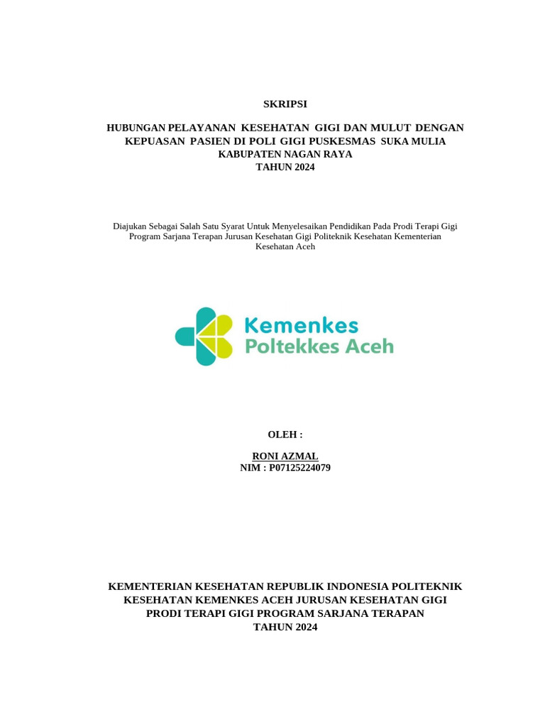 SKRIPSI RONI AZMAL BAB 1 | PDF