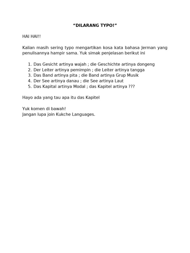 "Dilarang Typo | PDF