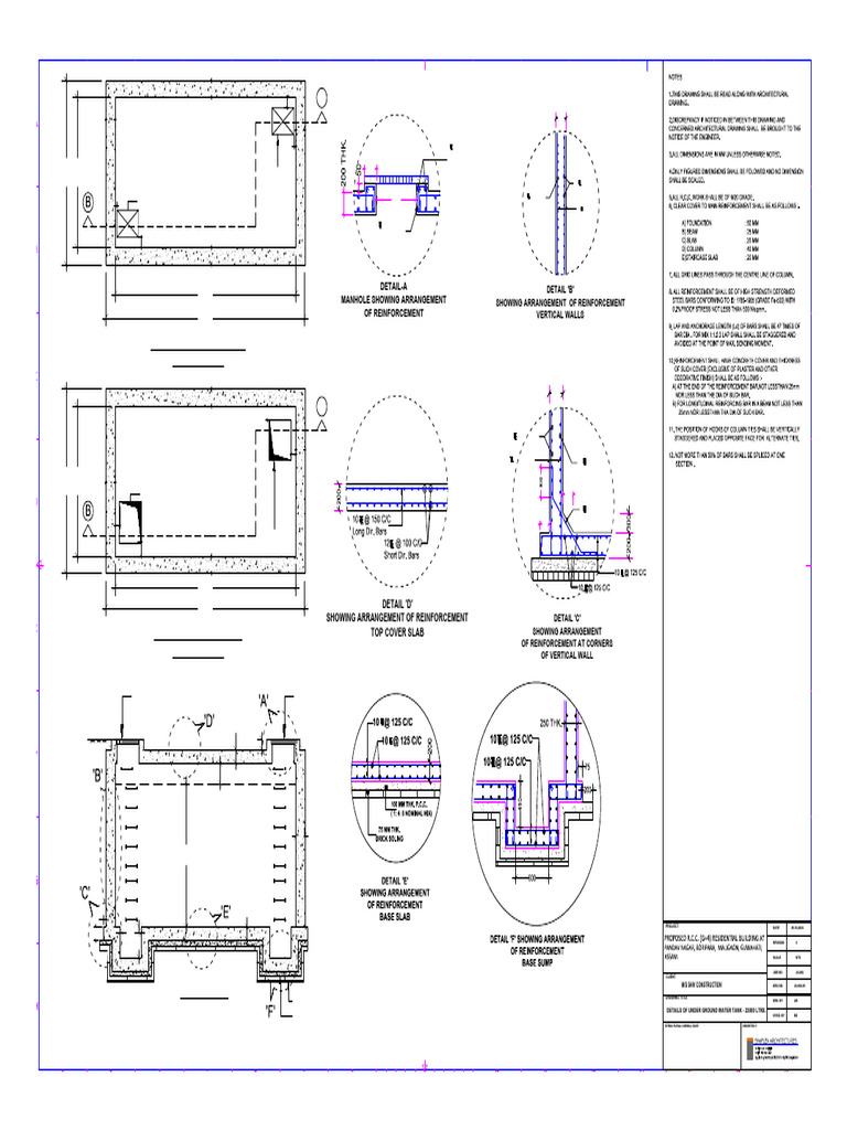 Detail of Ug Tank - 23000ltr Capacity | PDF | Structural Engineering