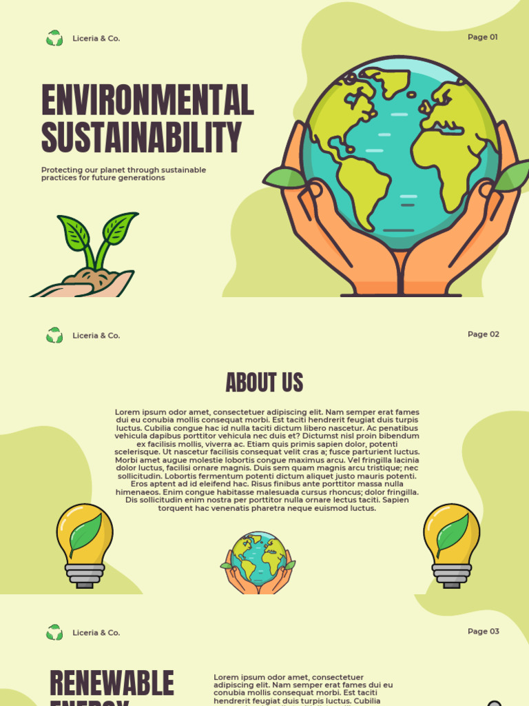 Green Illustration Environmental Sustainability Presentation | PDF