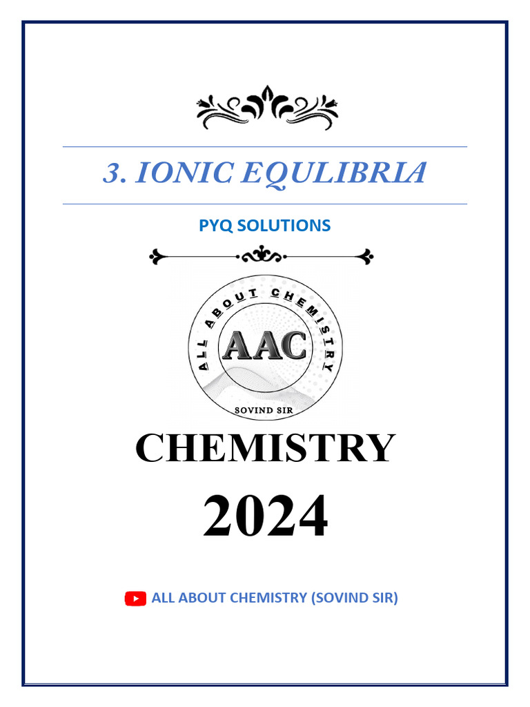 3. Ionic Eqm 2024 (1) | PDF | Chemistry | Physical Sciences