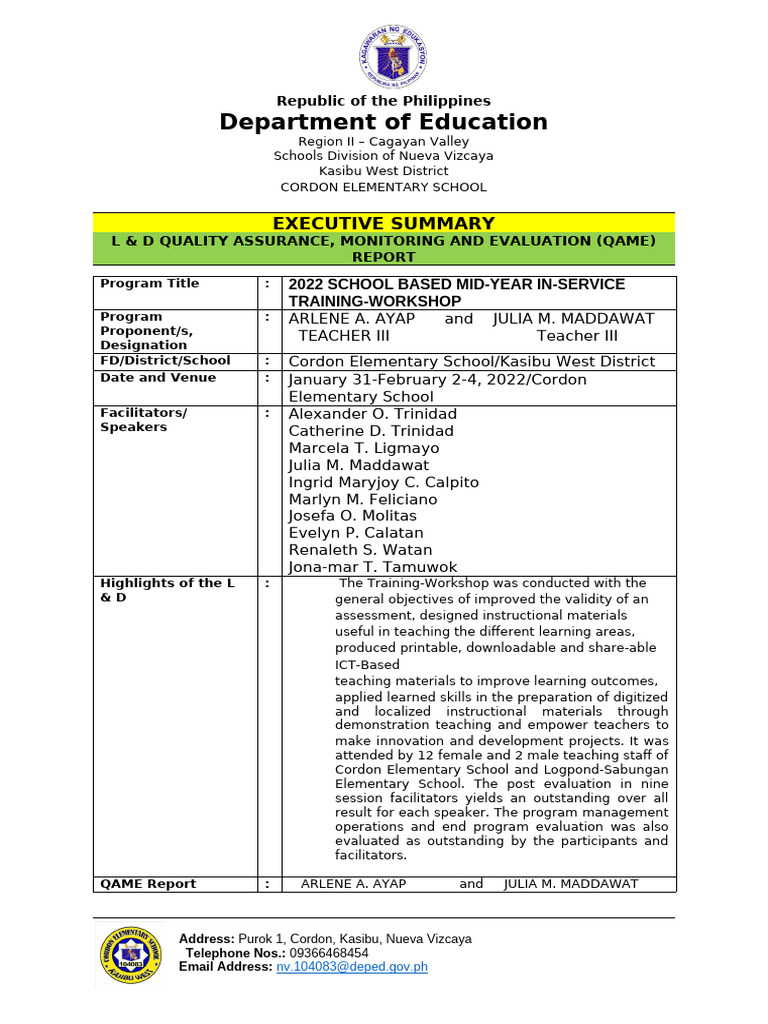 STEP 5. QATAME REPORT TEMPLATE | PDF | Educational Technology | Teachers