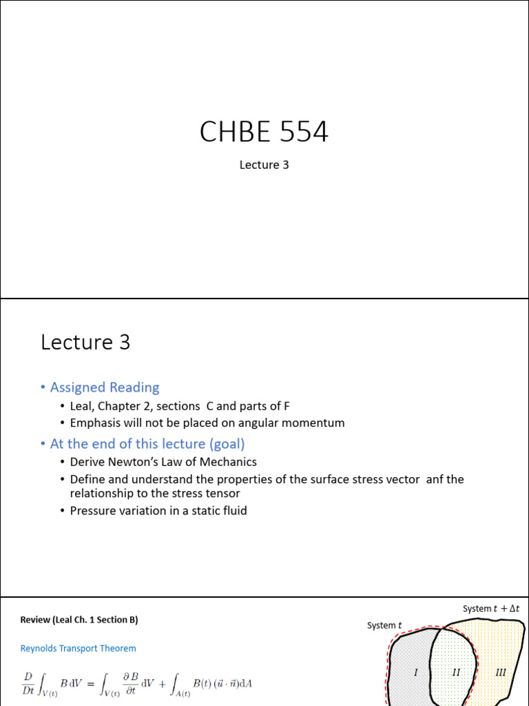 Chbe 554 Lecture 03 | PDF | Stress (Mechanics) | Force