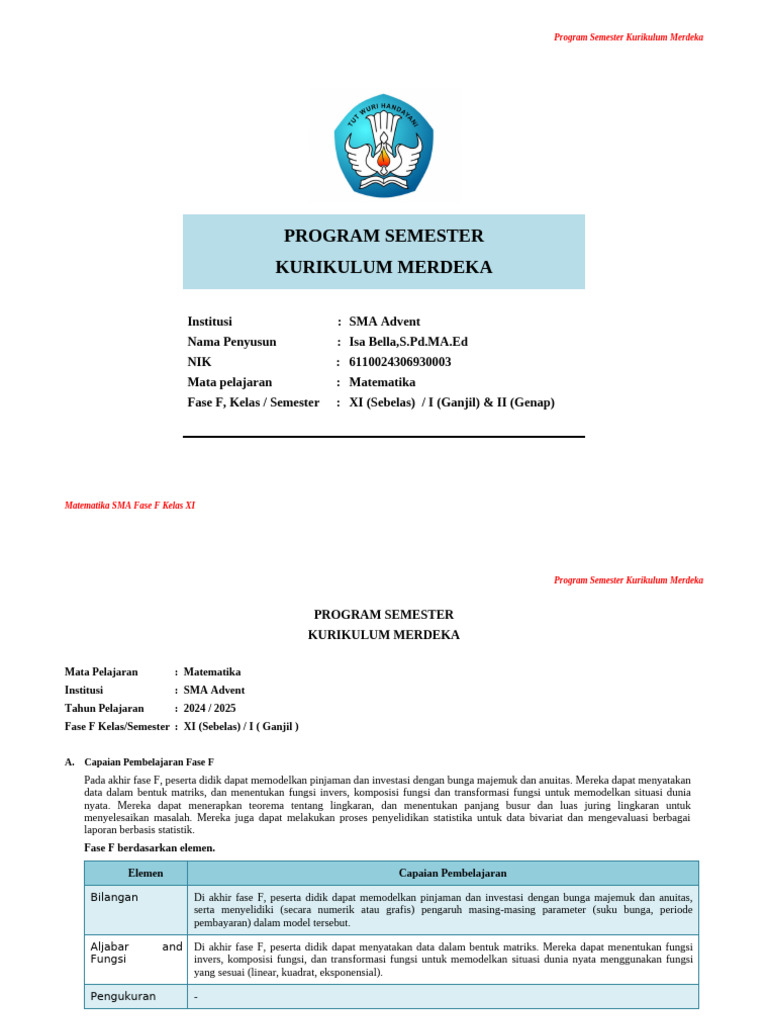 PROMES Kurikulum Merdeka | PDF