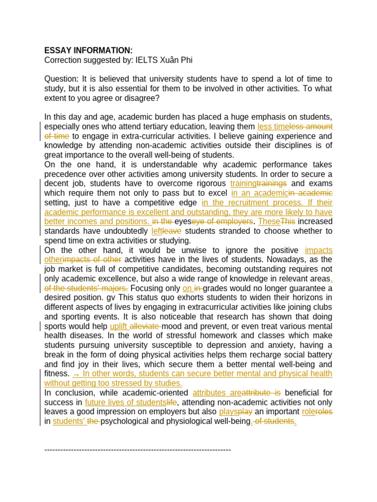 Nguyễn Thanh Thảo - Essay Correction | PDF | Psychology | Behavioural Sciences