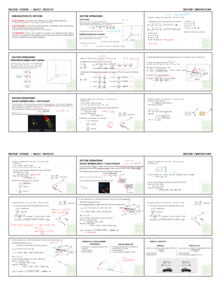 Bridge Course - Basic Physics Review Innovations | PDF | Bending | Force
