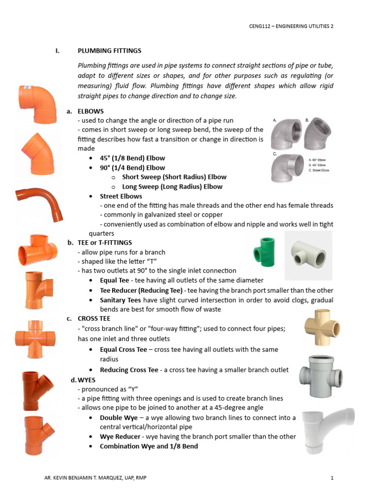 Plumbing Fittings Overview and Types | PDF | Valve | Pipe (Fluid ...