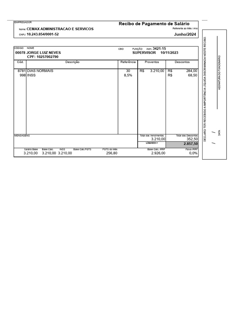 Contra Cheques Cemax | PDF | Economia pública | Relações de trabalho