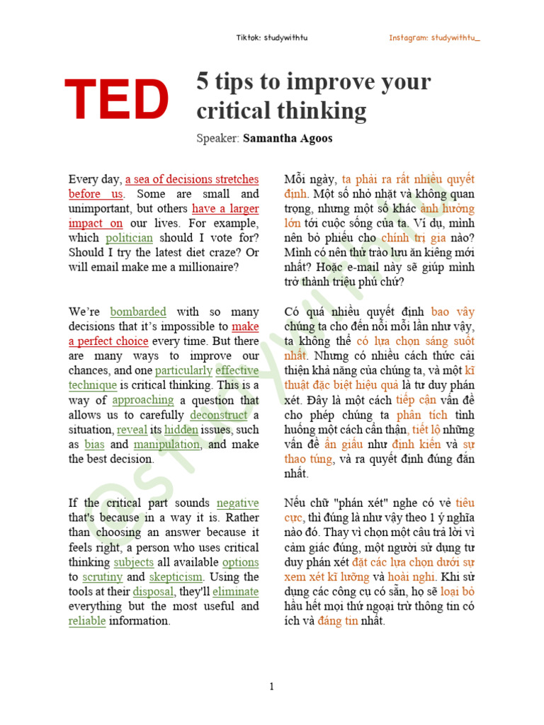 5 tips to improve your critical thinking-1-4 | PDF