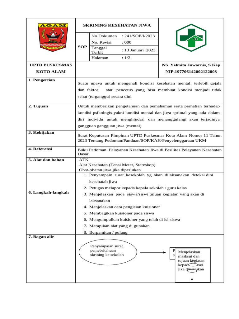 SOP Skrining Jiwa | PDF
