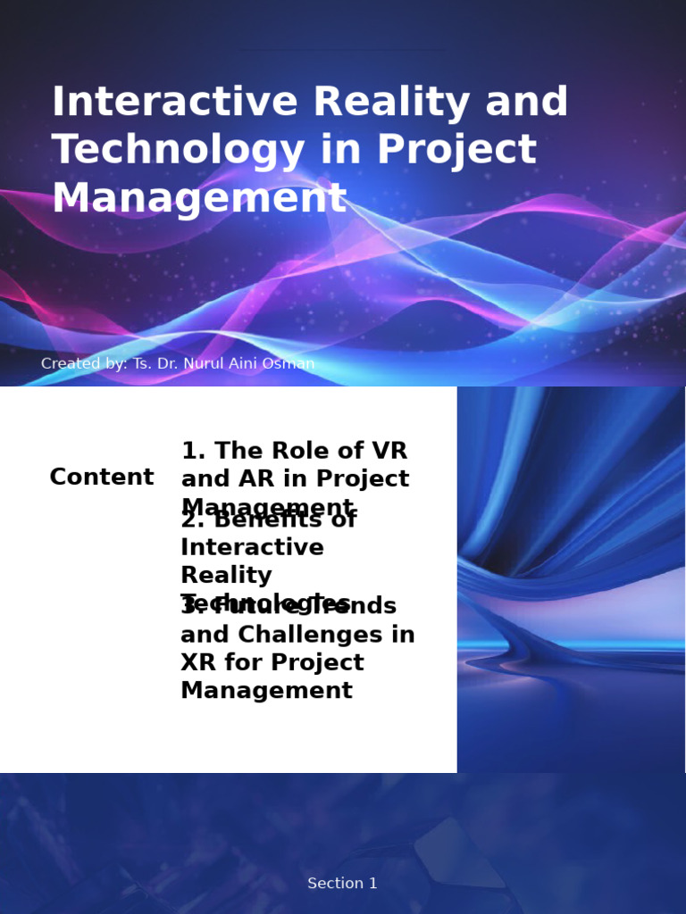 Interactive Reality and Technology in Project Management | PDF | Augmented Reality | Virtual Reality