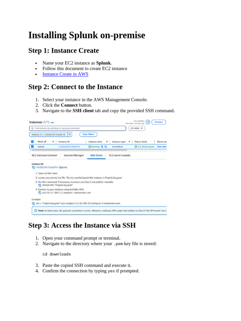 InstallingSplunkon Premise | PDF | Sudo | Secure Shell