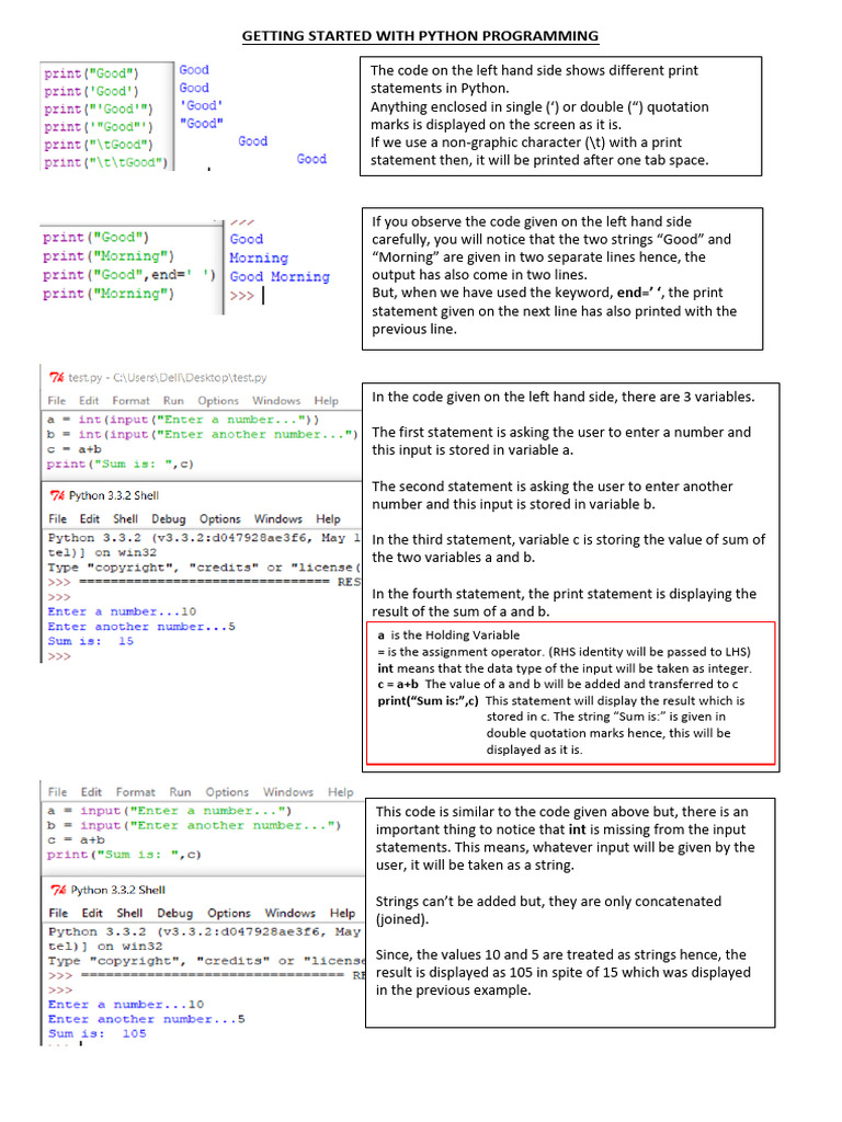 Getting Started With Python Programming (Part 1) | PDF | Control Flow ... Getting Started With Python Programming (Part 1) | PDF | Control Flow ...