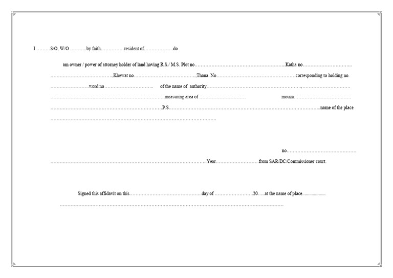 Affidavit_Form12 | PDF | Common Law | Evidence