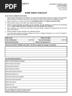 Bomb Threat Checklist | PDF