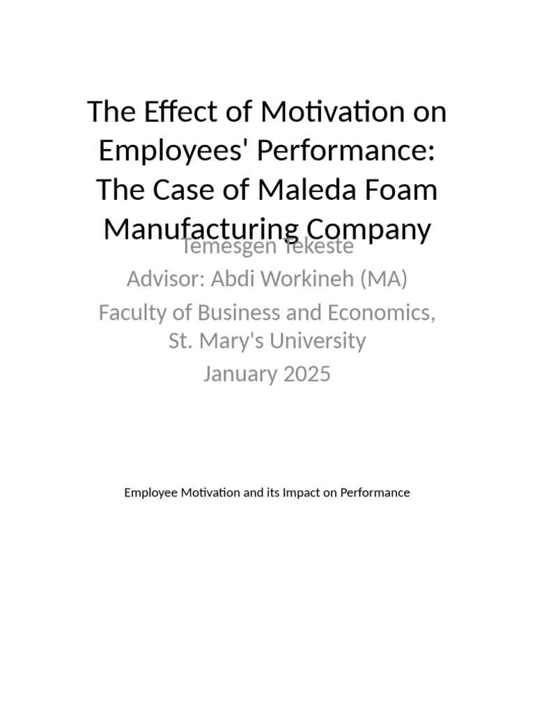 Motivation_Employee_Performance_Complete | PDF | Motivation | Motivational