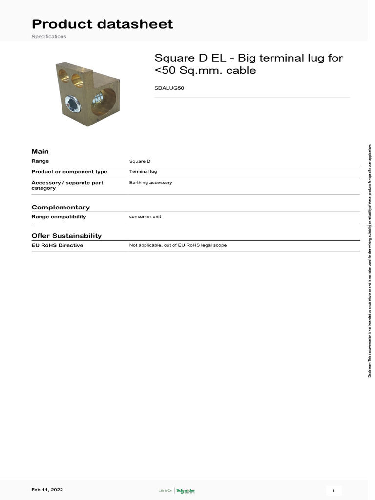 Square D enclosures_SDALUG50 dl | PDF