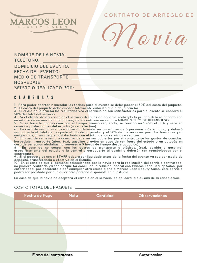 Contrato de Novia | PDF