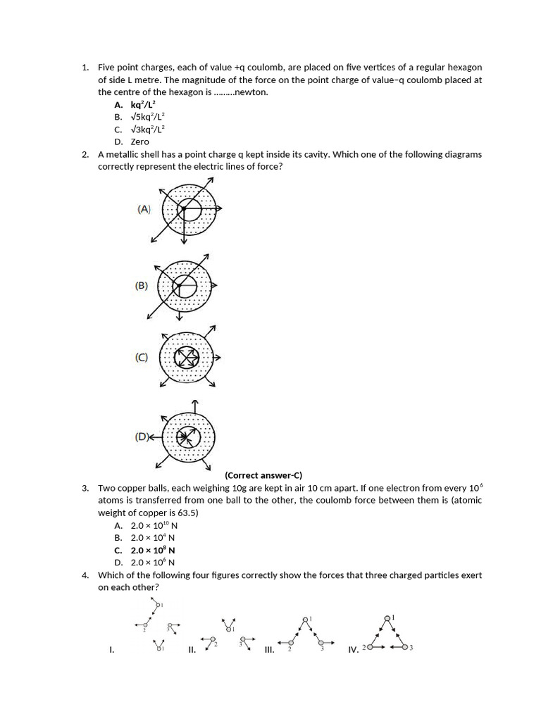 JEE pattern | PDF | Force | Electric Field