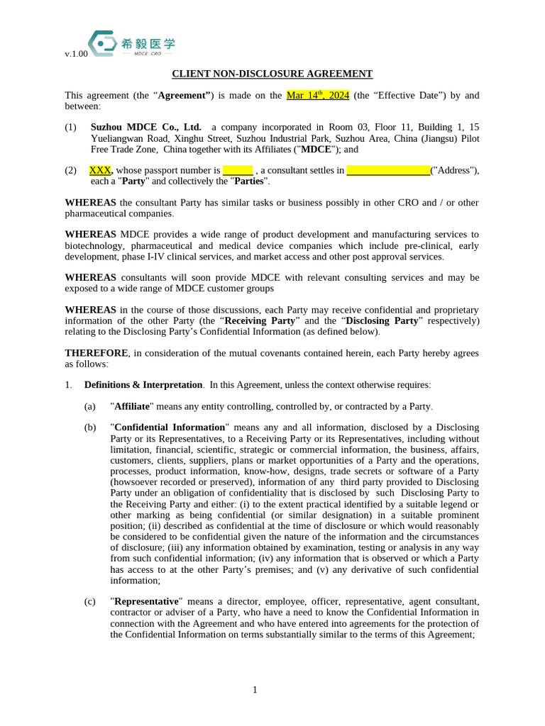 02 CDA Template (MDCE Karna) | PDF | Arbitration | Discovery (Law)