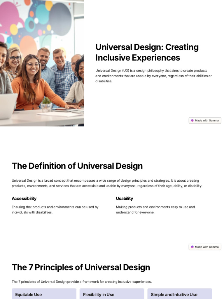 Universal Design Creating Inclusive Experiences | PDF | Accessibility
