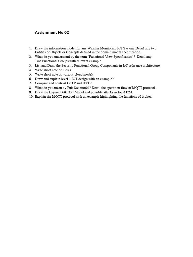 IOT Assignment No 02 | PDF