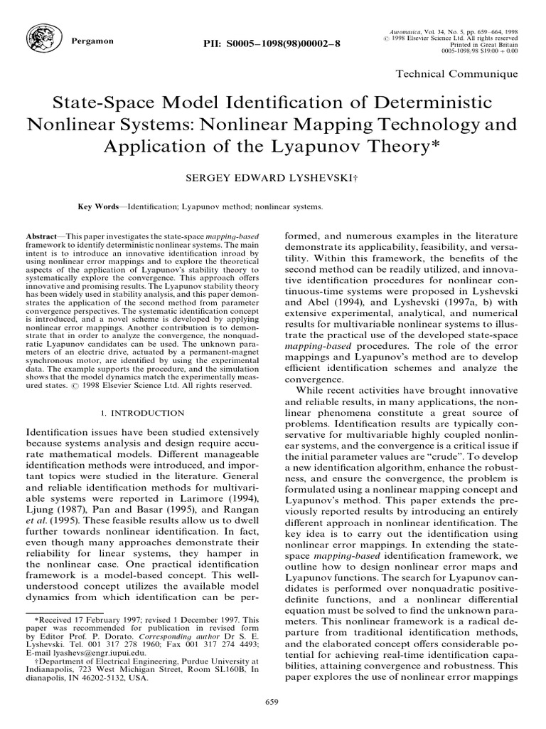 State-Space Model Identification of Deterministic Nonlinear Systems: Nonlinear Mapping ...