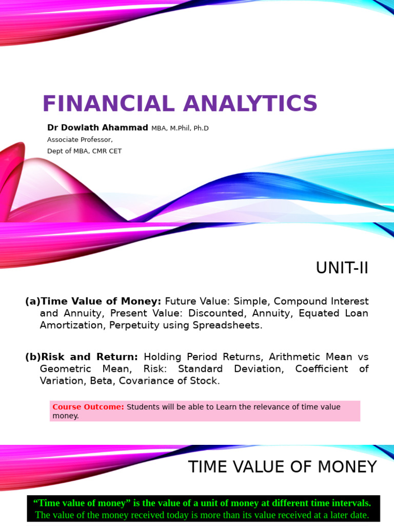 FA Unit – II | PDF | Present Value | Risk