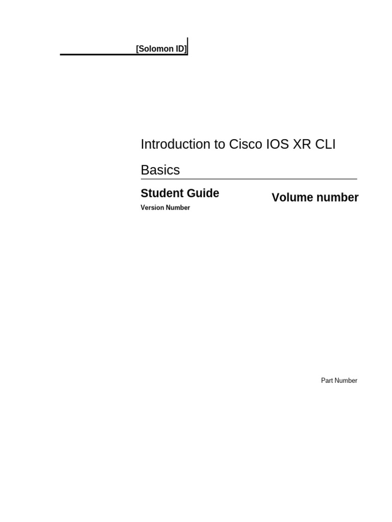 Cisco IOS XR CLI Basics Guide | PDF | Ip Address | Secure Shell