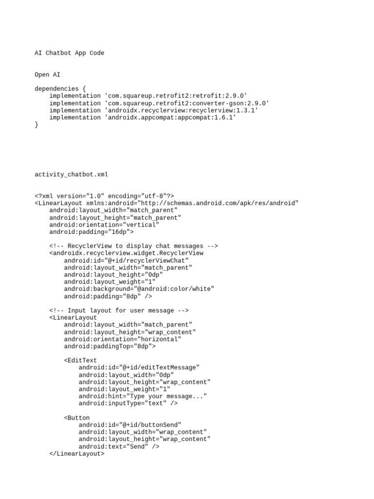 AI Chatbot App Code | PDF | Software Development | Software