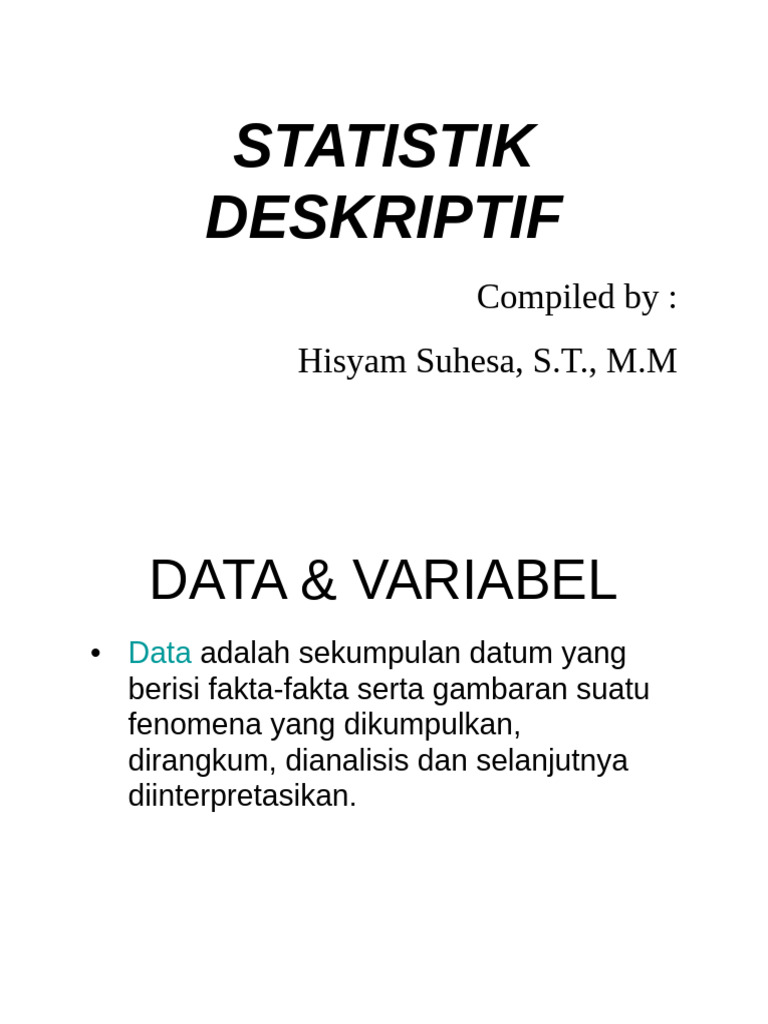 Statistik Deskriptif dan Penyajian Data | PDF