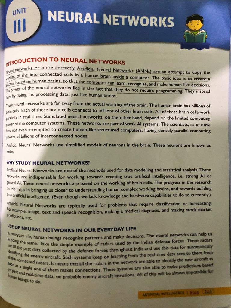 AI Class 9 Unit 3 Neural Networks | PDF