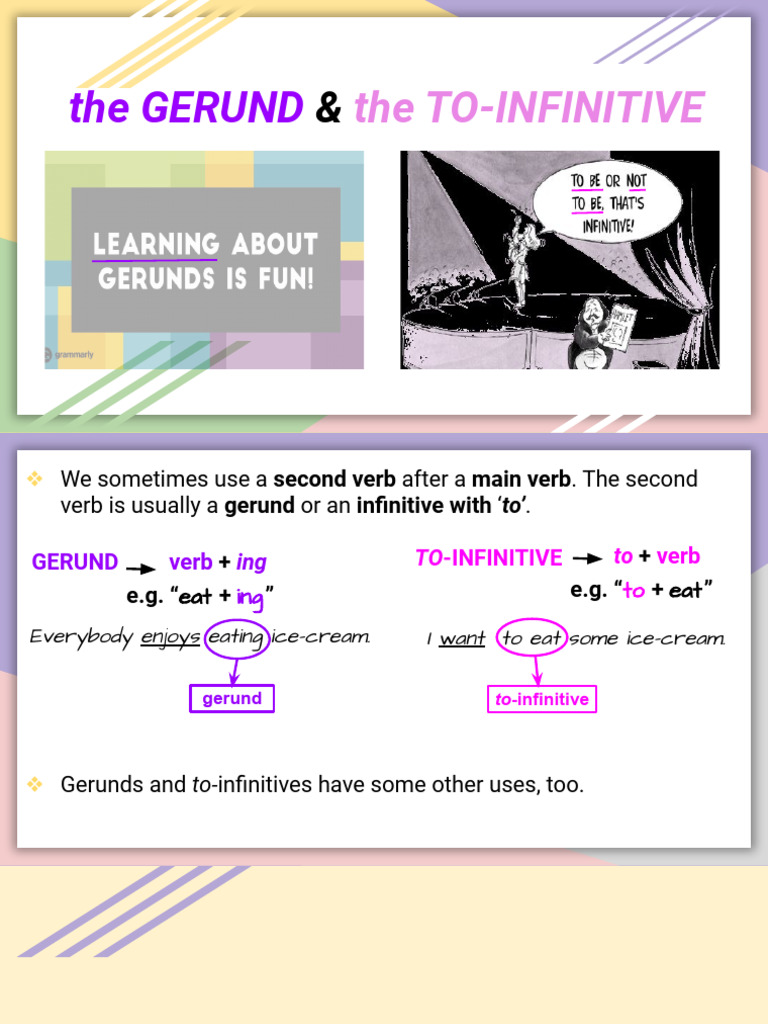 Verb Patterns_The Gerund and the To-Infinitive_B1 MC_2024-25 Fall | PDF | Subject (Grammar) | Verb