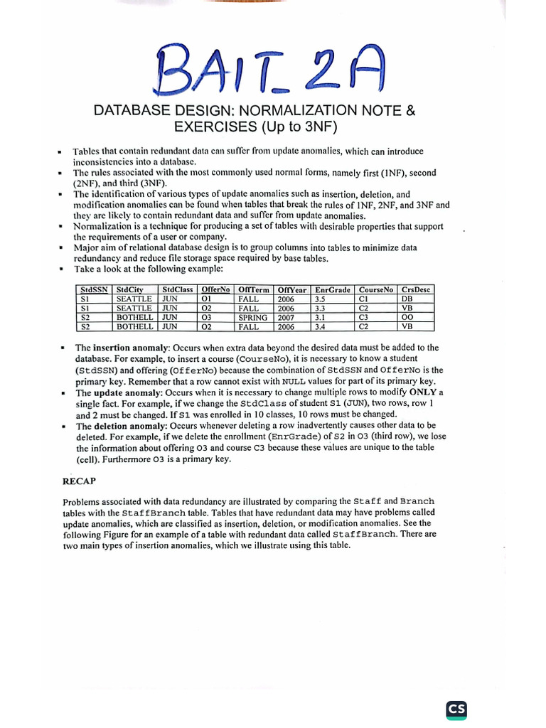 Normalization Review | PDF