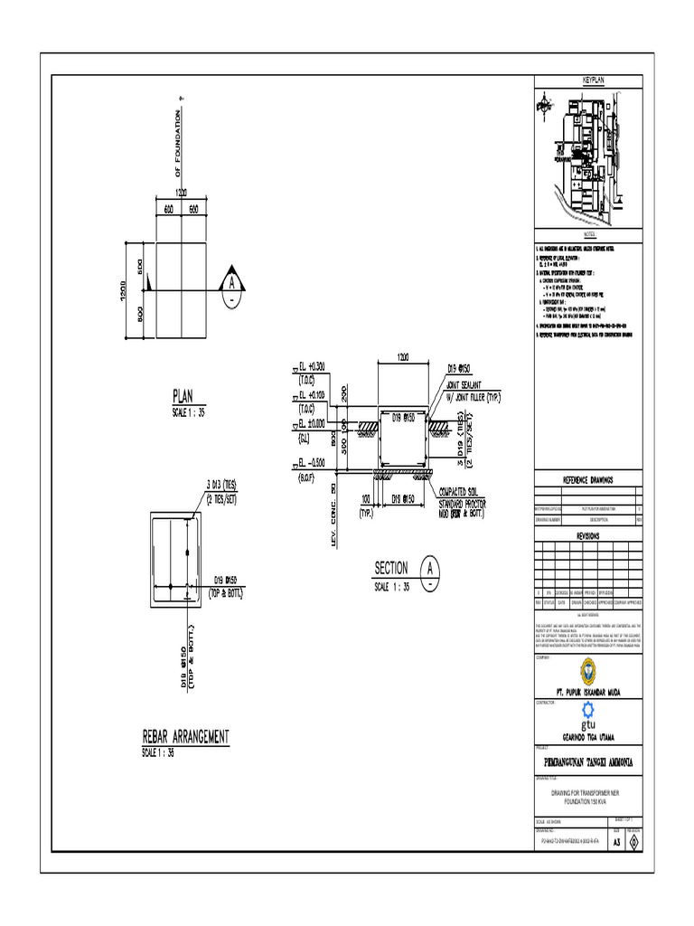 Civil Drawing For Transformer Ner-150 Kva | PDF