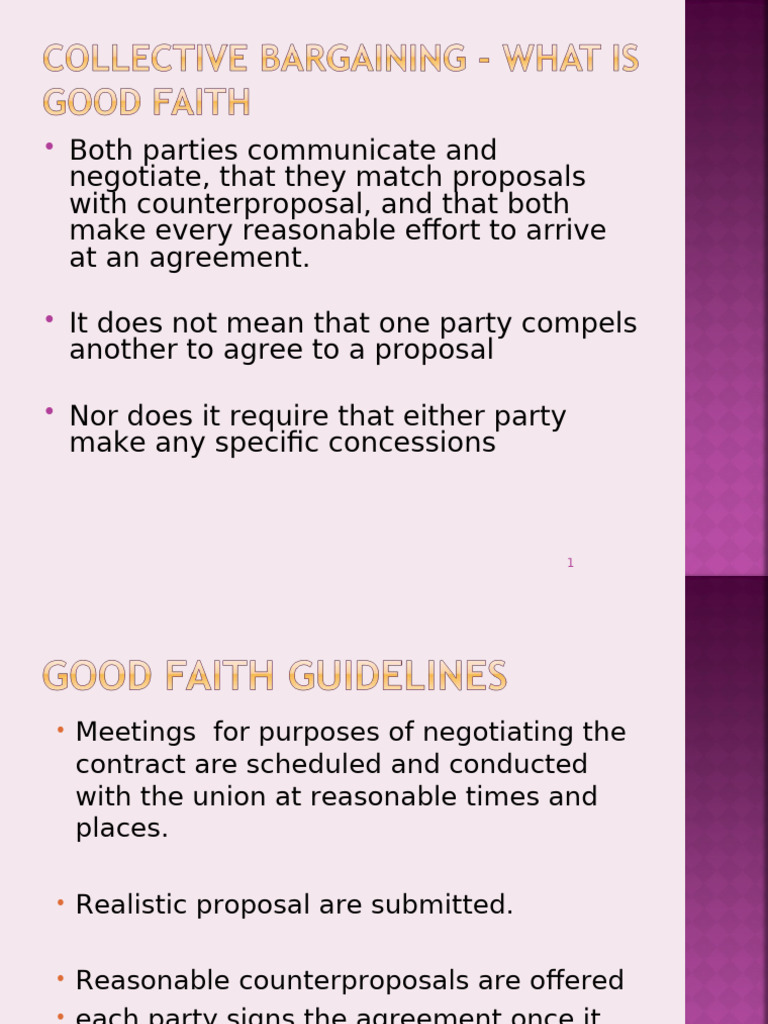 Good Faith Negotiation in Labor Relations | PDF | Strike Action | Trade ...