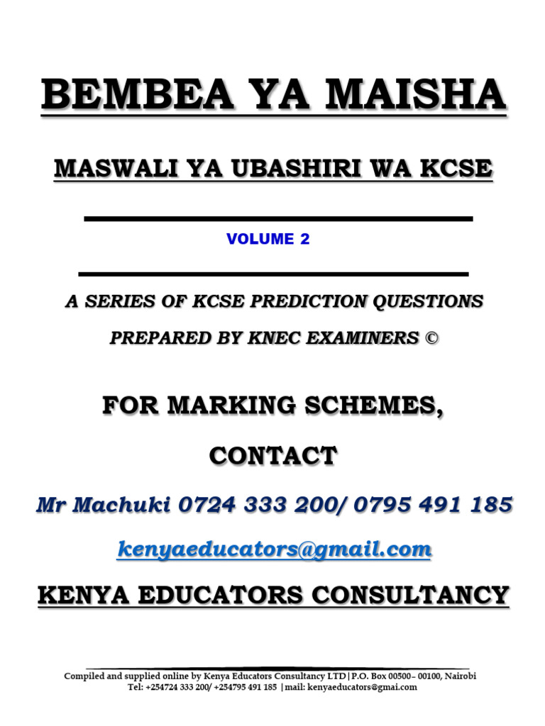 Maswali Ya Bembea Ya Maisha V2 | PDF