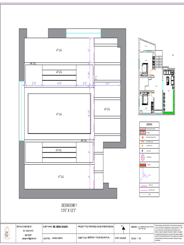 Bedroom 1 False Ceiling Plan | PDF