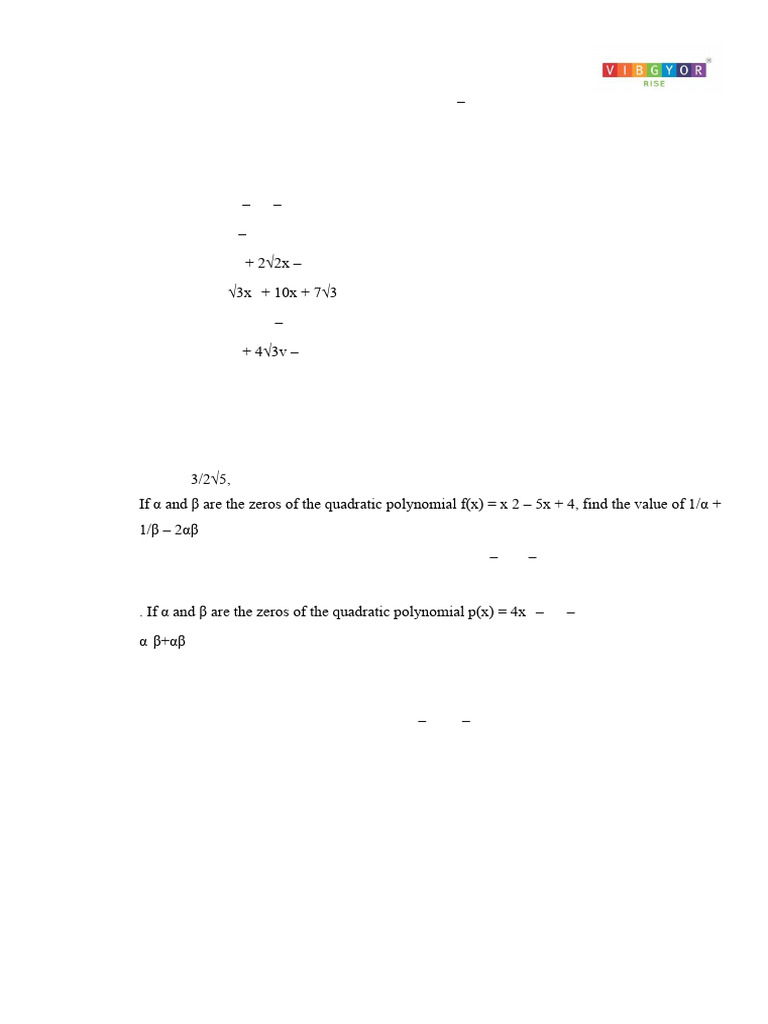 Chapter 2 - Polynomials | PDF